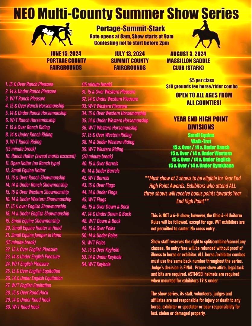 SUMMIT COUNTY OPEN SHOWS – SUMMIT COUNTY FAIRGROUNDS