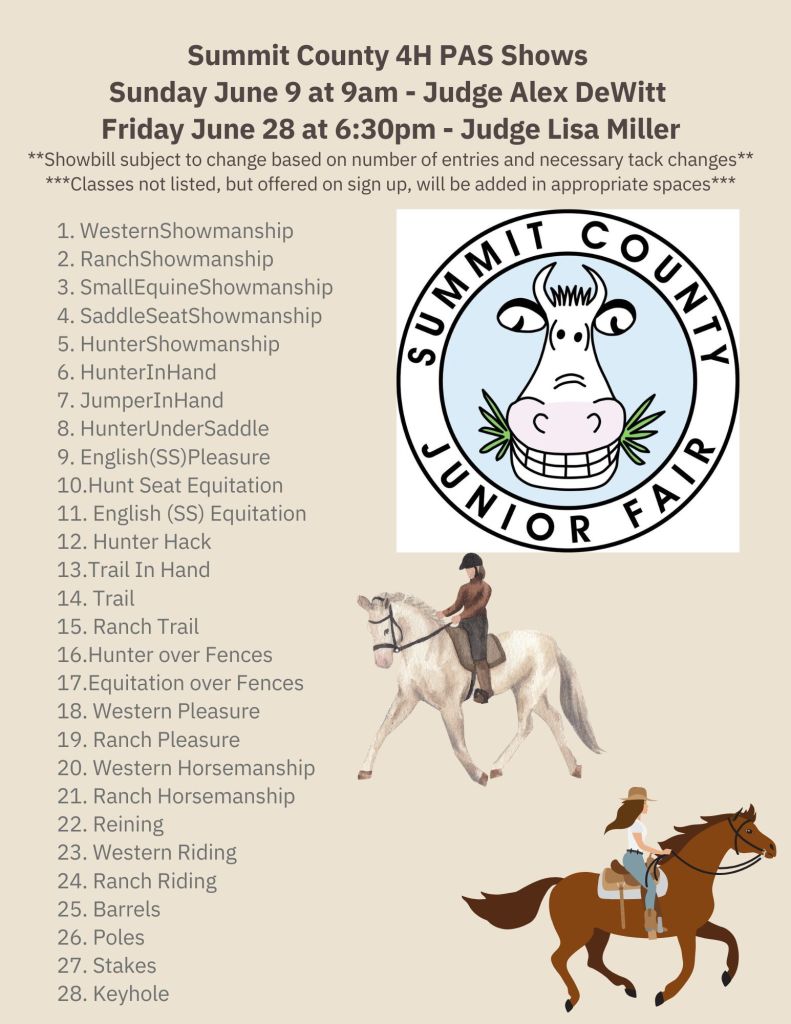 SUMMIT COUNTY OPEN SHOWS – SUMMIT COUNTY FAIRGROUNDS