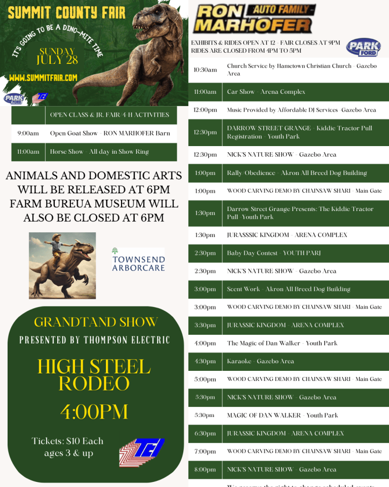 SCHEDULE – SUMMIT COUNTY FAIRGROUNDS