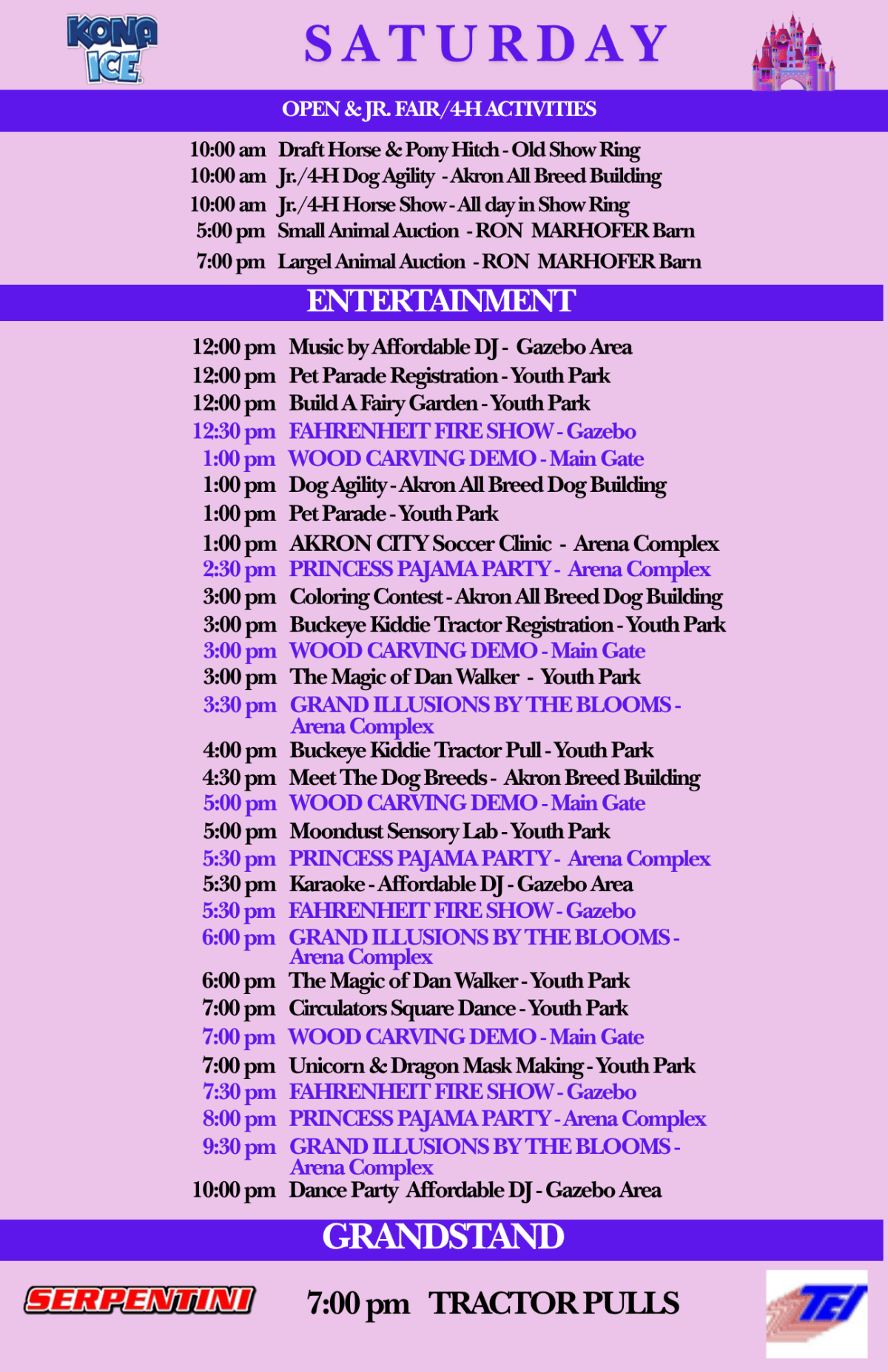 SCHEDULE – SUMMIT COUNTY FAIRGROUDS